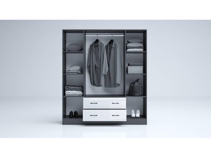 Четирикрилен гардероб Аполо 9 - Топ Цени | Мебели Онлайн Orhideamebel.com